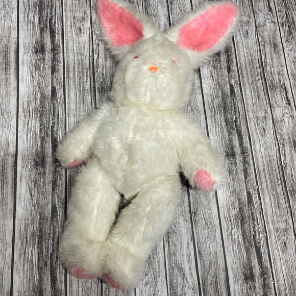 Toys | Vintage 14 Sitting 2 Standing Large Jointed Pink Eyed Bunny ...